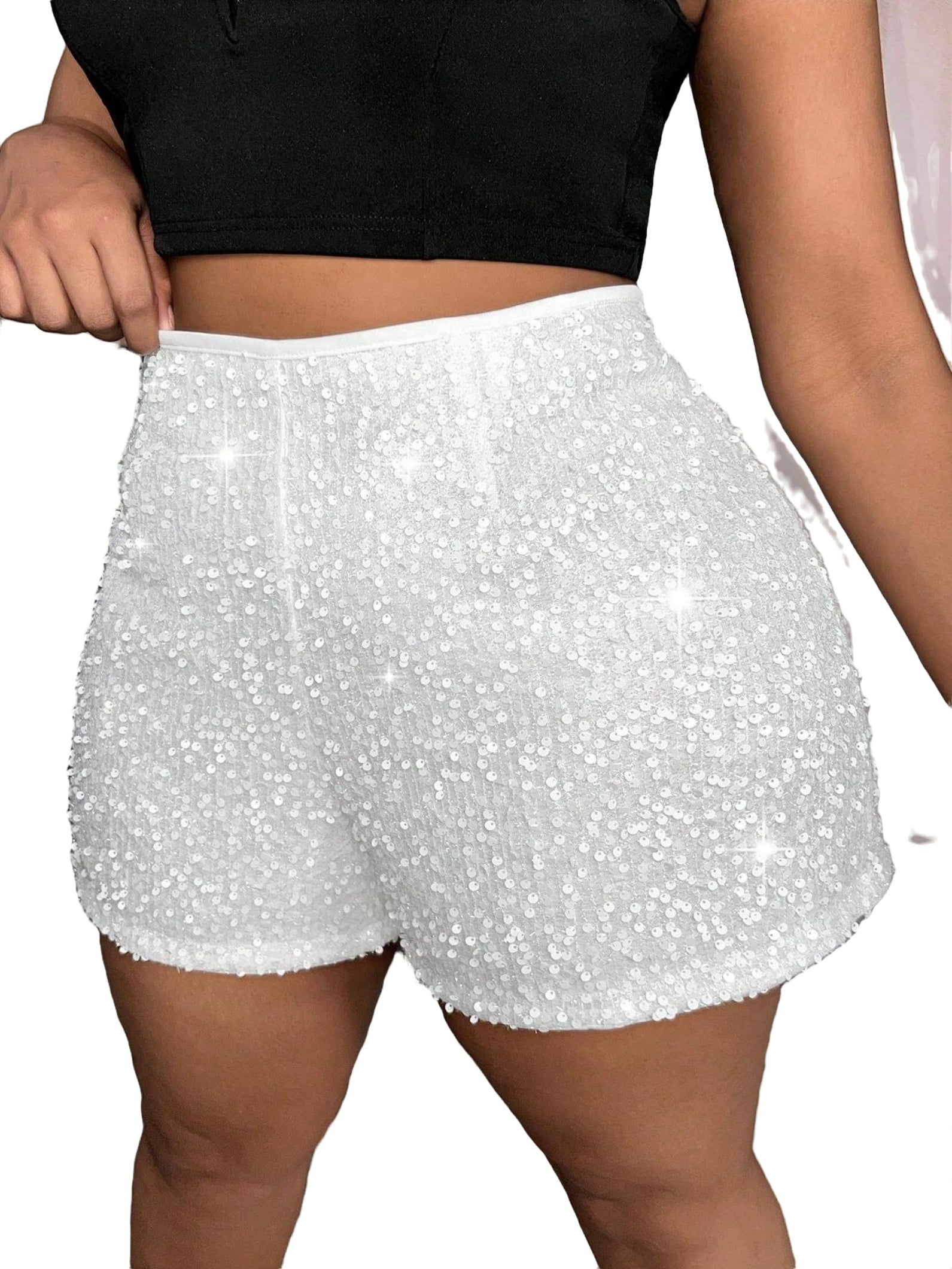 Party Wide Leg White Plus Size Shorts (Women's) - Walmart.com