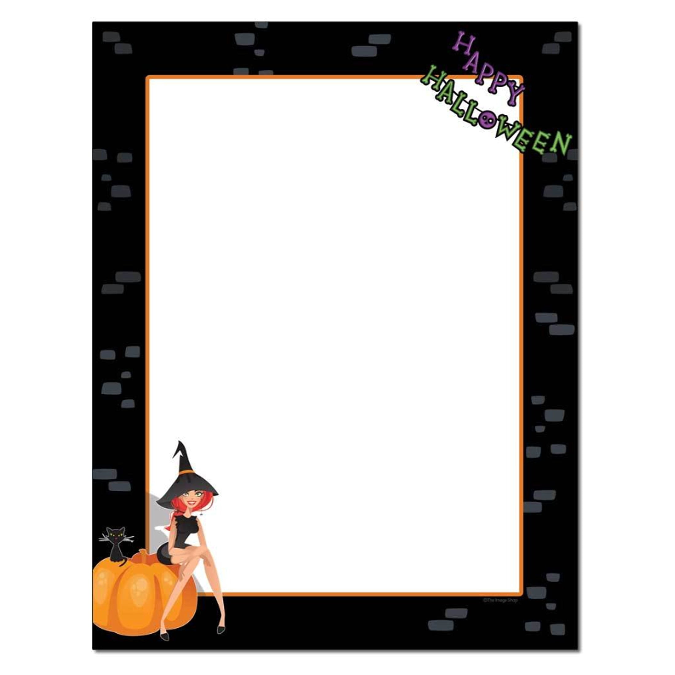 Party Witch Halloween Letterhead Laser & Inkjet Printer Paper - 8.5in ...