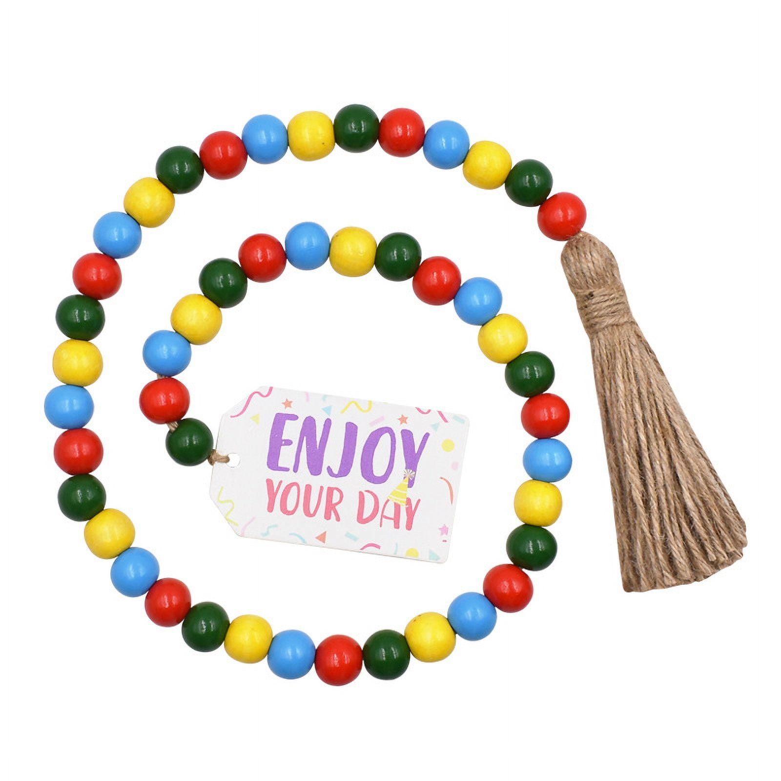 Party Wooden Beads Garland Decorative Beaded String Hanging Beads ...