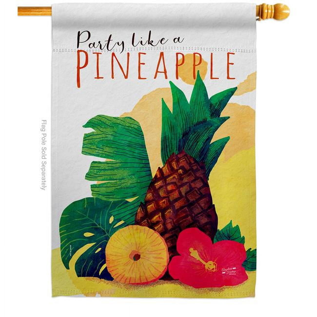 Party like Pineapple Food Fruit 28 x 40 in. Double-Sided Decorative ...