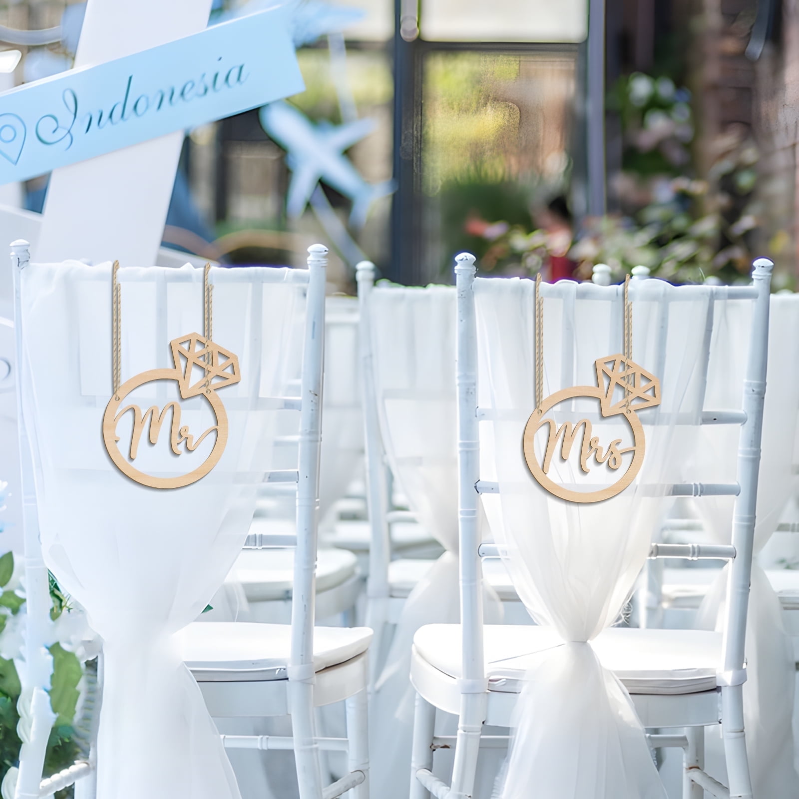Party to Be Mr & Mrs Wooden Chair Signs Bride & Groom Wedding Chair ...