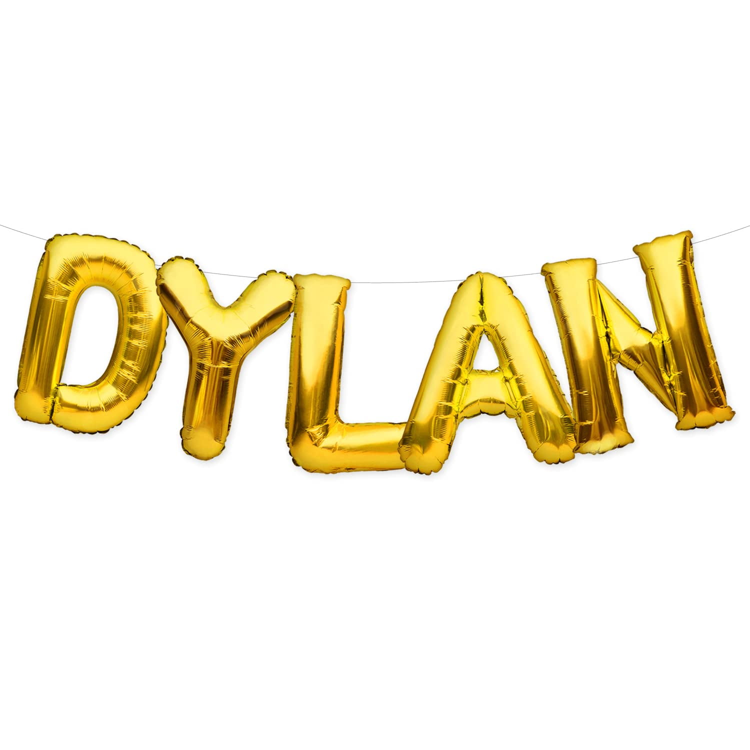 PartyForever DYLAN Balloon Banner KEF16 Big 16 Inch Gold Foil Balloons ...