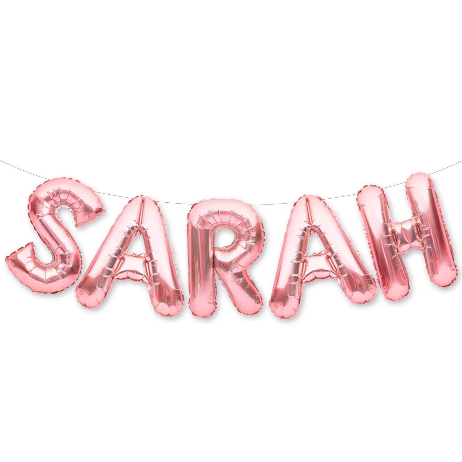 PartyForever Sarah Balloon Banner Big 16 Inch Rose Gold Foil Balloons ...