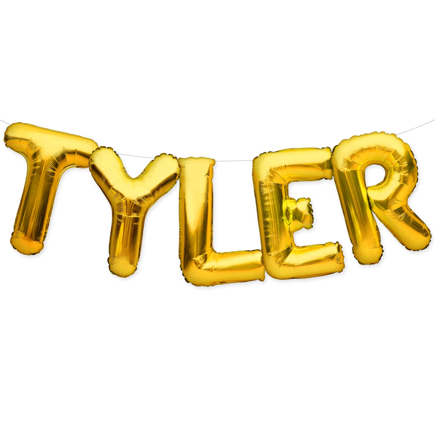 PartyForever TYLER Balloon Banner Big 16 Inch Gold Foil Balloons ...