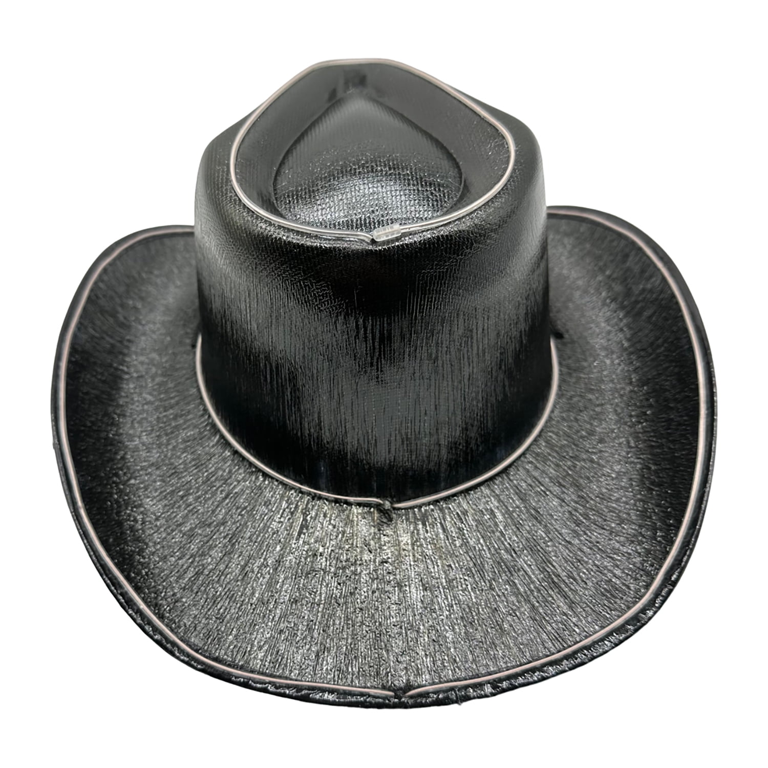 PartyGlowz EL WIRE Light Up Iridescent Space Cowgirl/Cowboy Hat for ...