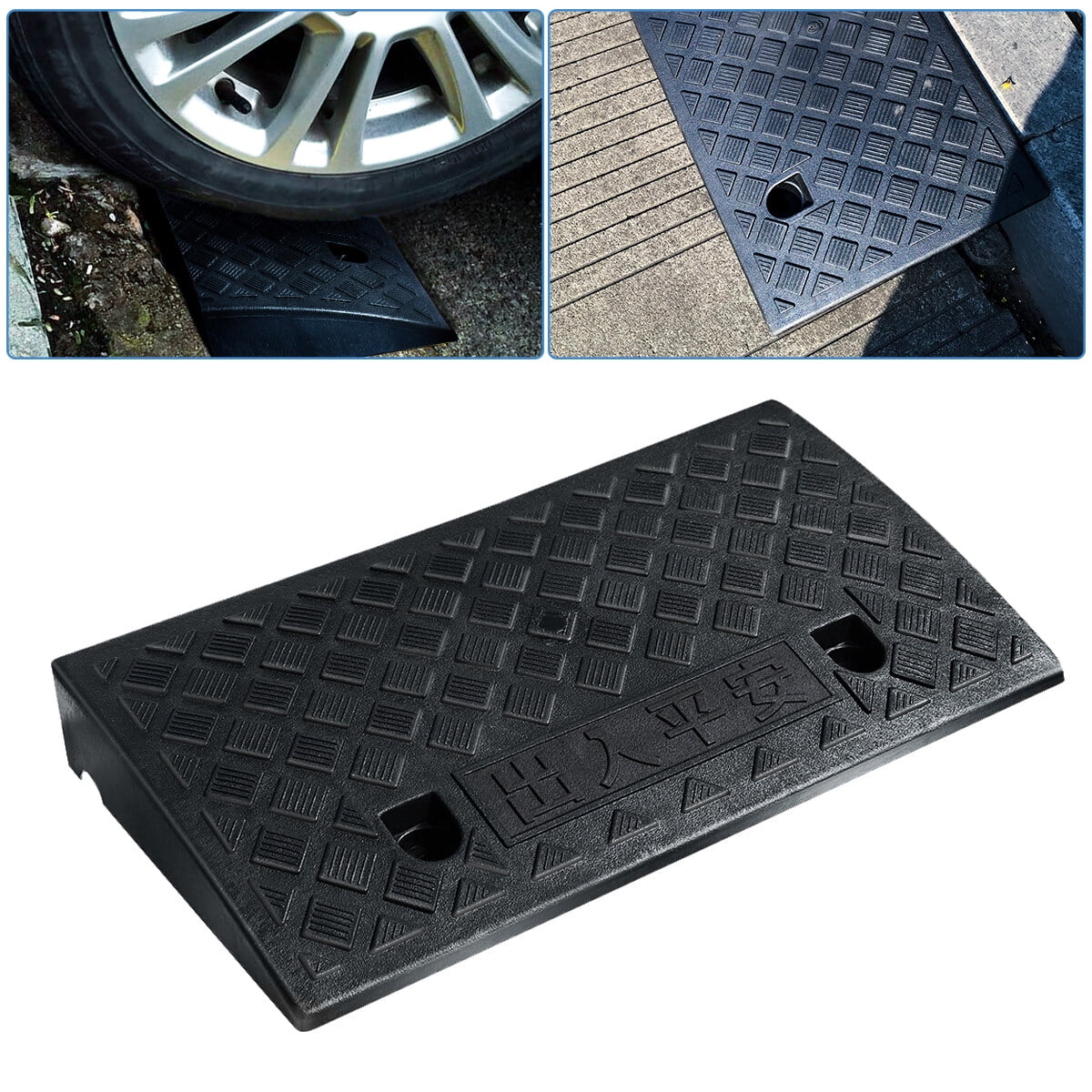 PartyKindom Portable Lightweight Plastic Curb Ramps, Heavy Duty Plastic ...