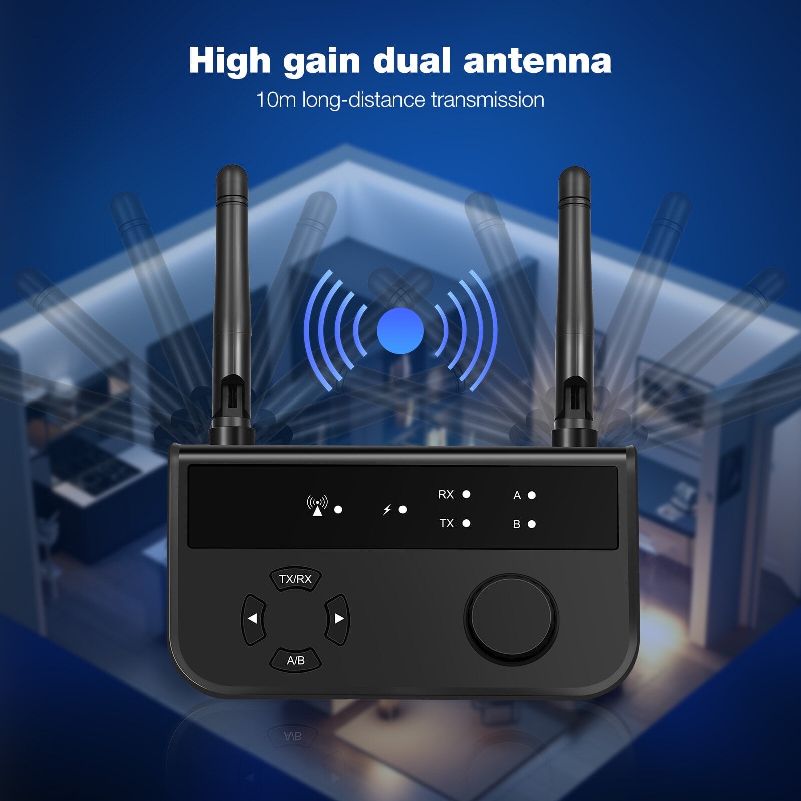 PartyKindom Transmitter Receiver Wireless Long Range 2-in-1 5.3 Audio ...