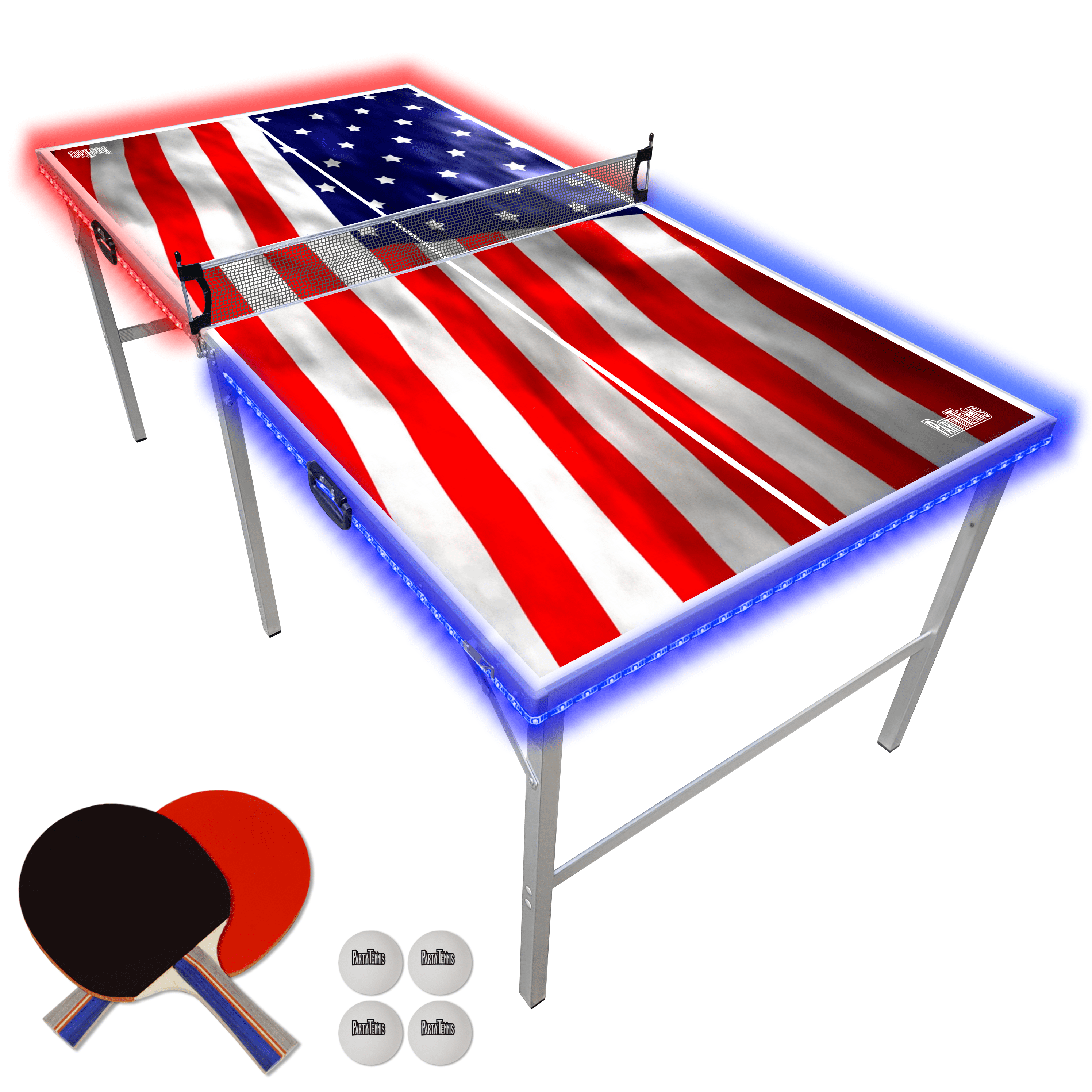 PartyLife Mid Size 6 ft x 3 ft Folding Portable Table Tennis Ping Pong ...