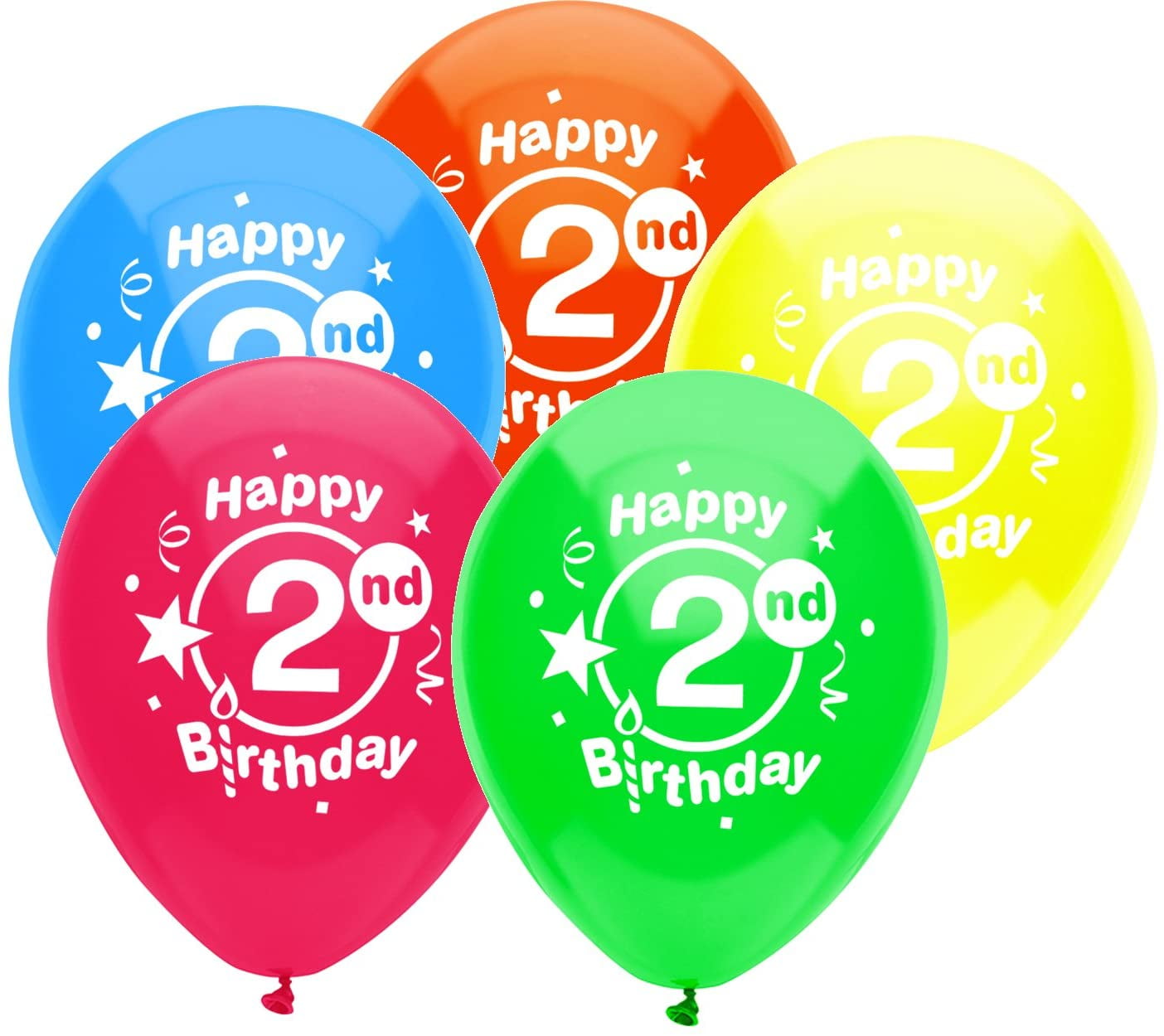 PartyMate - 12 Happy 2nd Birthday Party Latex Balloons (8ct) - Walmart.com