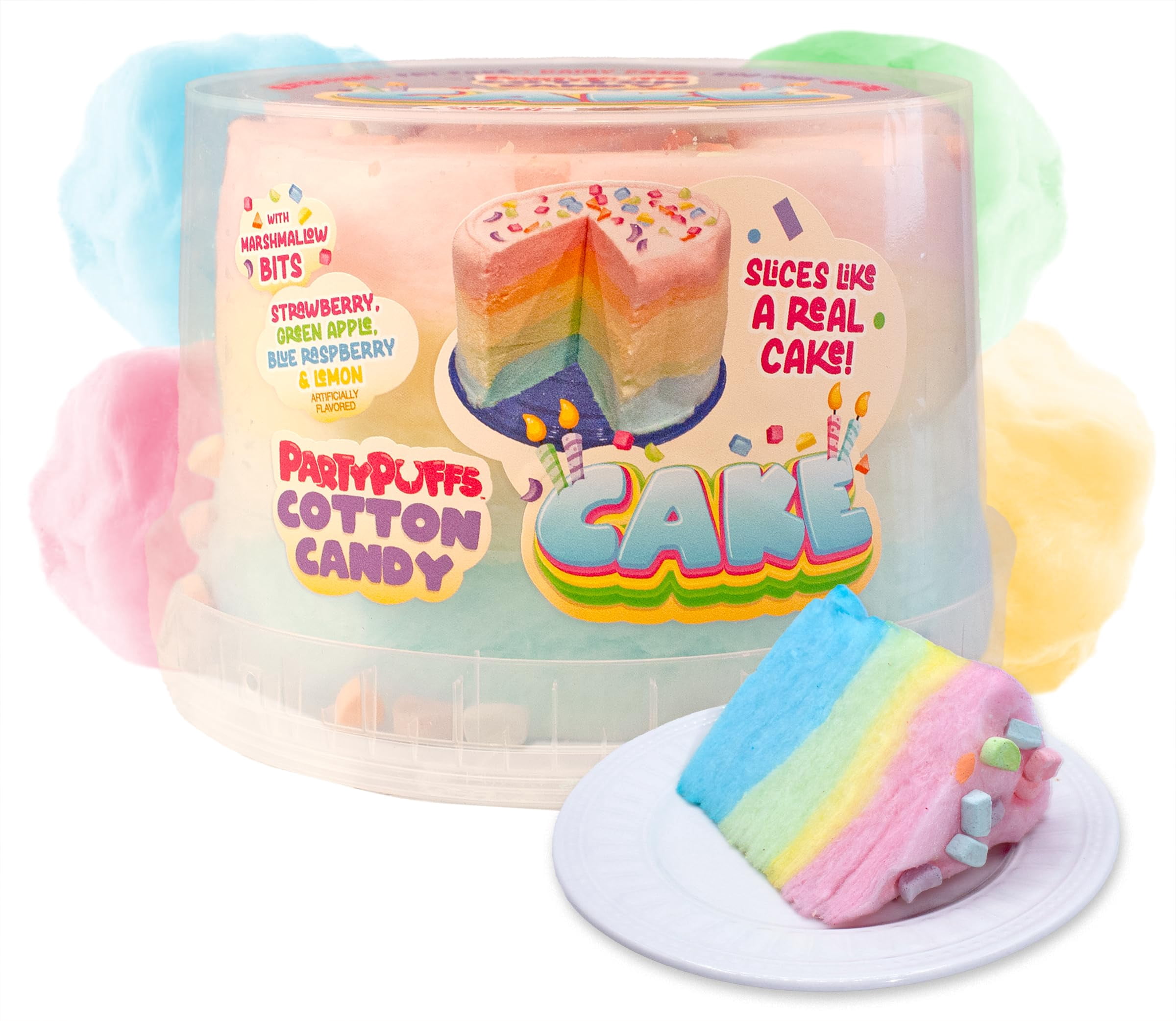 PartyPuffs™ Cotton Candy - 4 Servings - Sliceable Celebration With ...