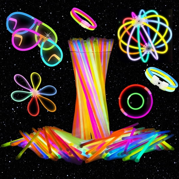 Party Sticks Glow Supplies Set - in the Dark with Glasses and Bracelets ...