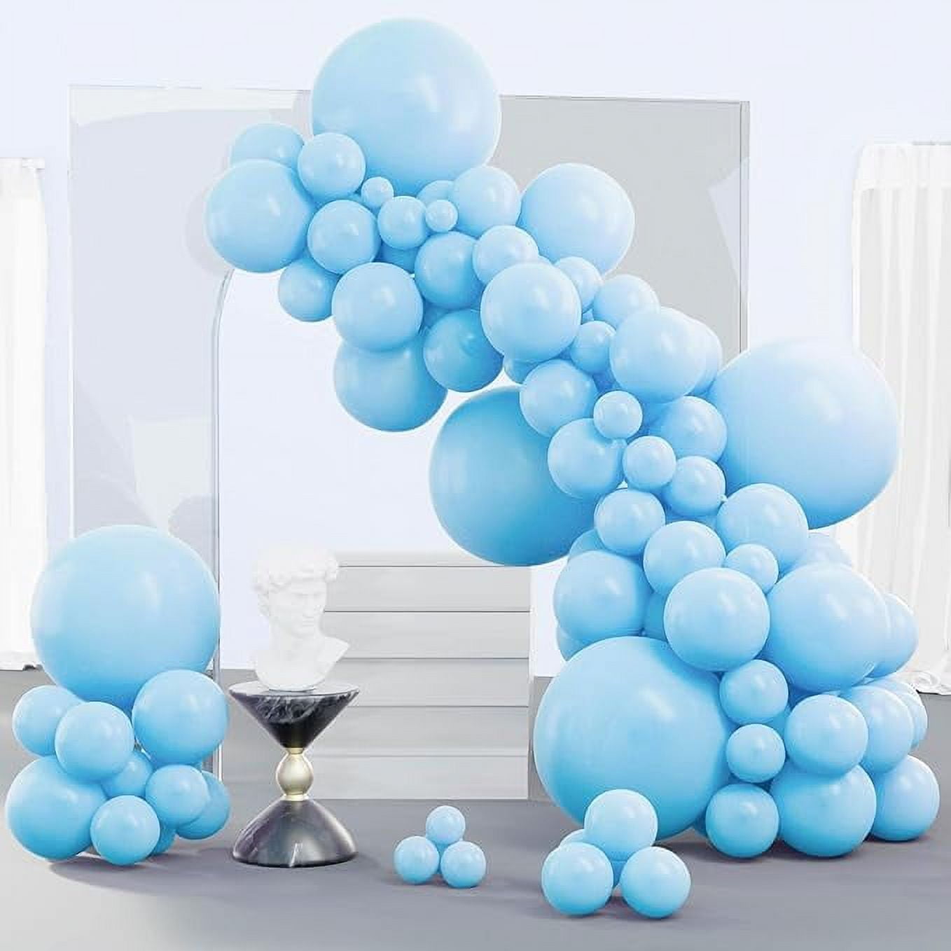 PartyWoo Blue Balloons, 140 pcs Pastel Blue Balloons Different Sizes ...