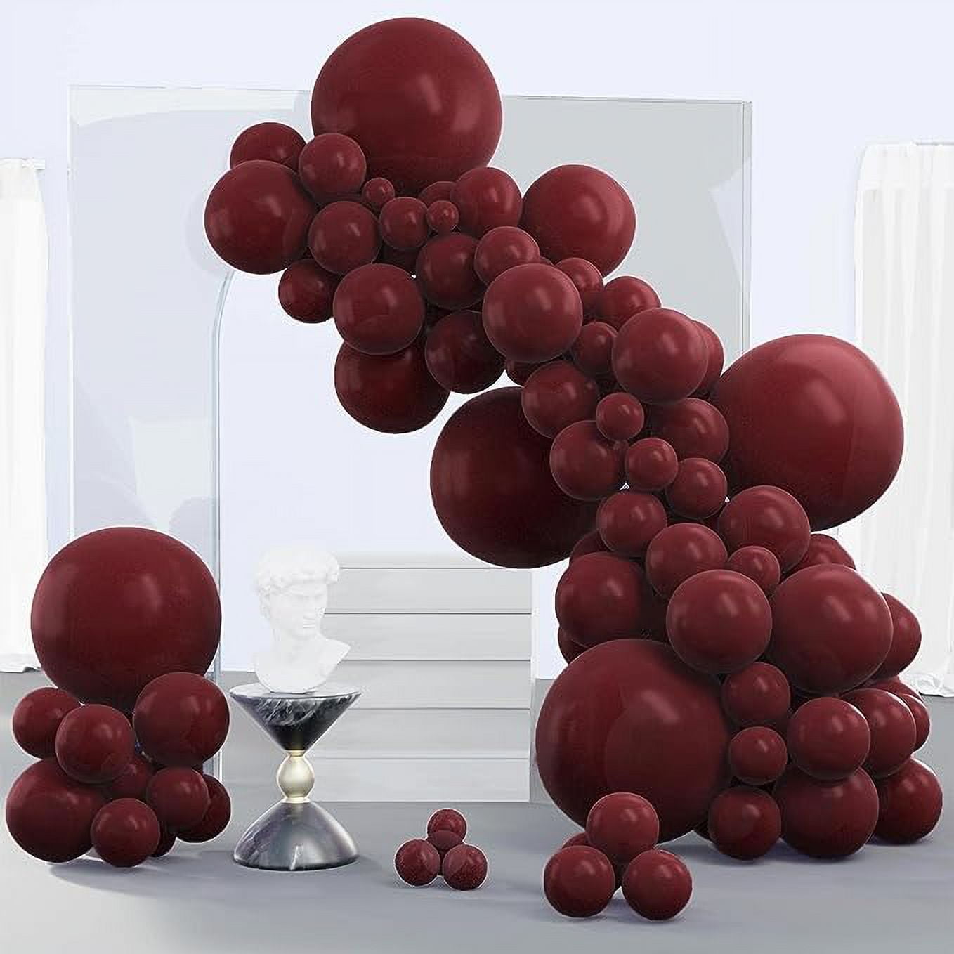 PartyWoo Burgundy Balloons, 140 pcs Wine Red Balloons Different Sizes ...