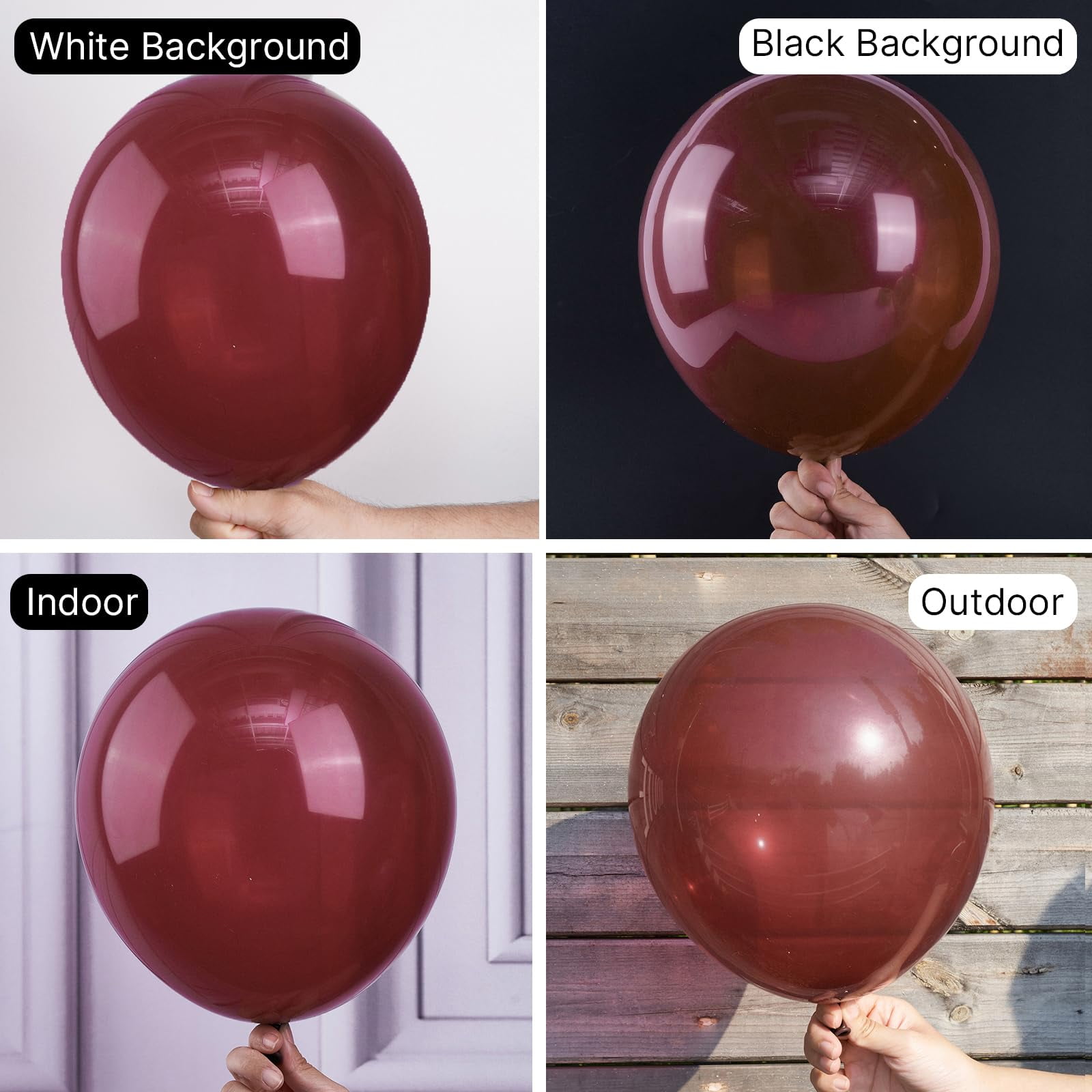 PartyWoo Burgundy Balloons, AJH3 85 pcs Wine Red Balloons Sizes Pack of ...