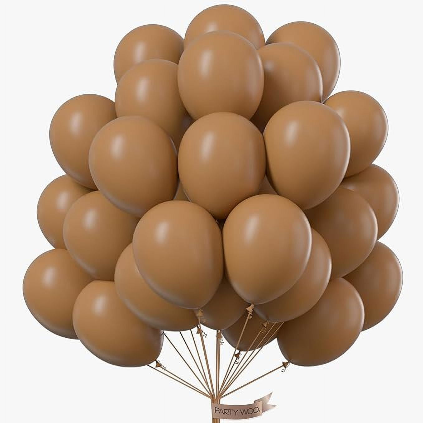 PartyWoo Caramel Brown Balloons, 100 pcs 12 Inch Boho Brown Balloons ...