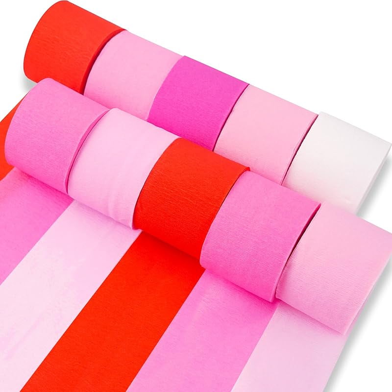PartyWoo Crepe Paper Streamers 10 Rolls 820ft, Pack of Crepe Paper ...
