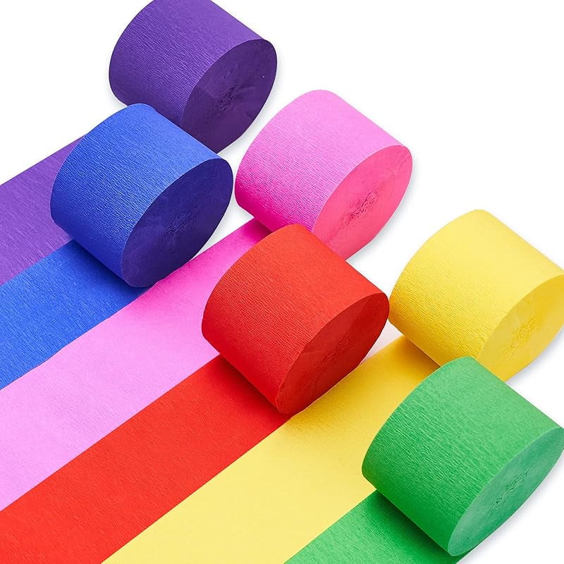 PartyWoo Crepe Paper Streamers 6 Rolls 492ft, Pack of Blue, Pastel Blue ...