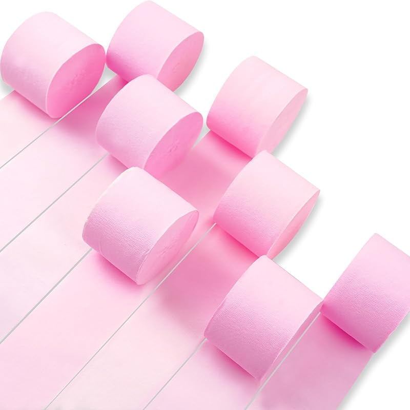 PartyWoo Crepe Paper Streamers 8 Rolls 656ft, Pack of Pink, Purple ...