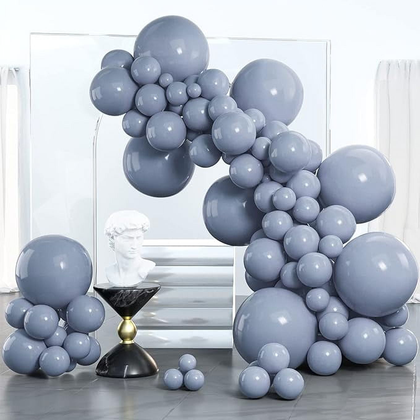 PartyWoo Dusty Blue Balloons, 100 pcs Boho Blue Balloons Different ...