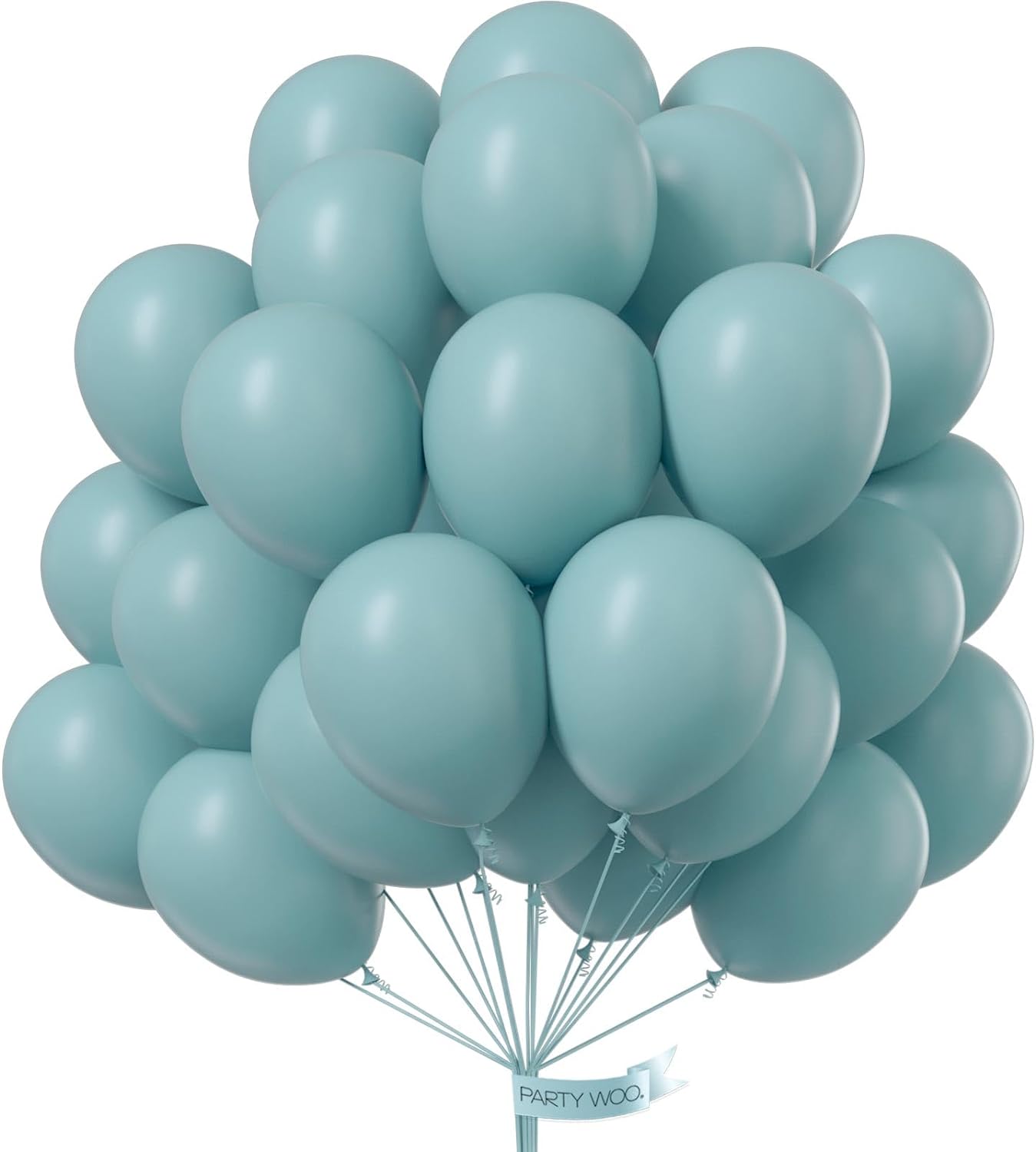 PartyWoo Dusty Blue Balloons 50 pcs 12 Inch Light Blue Aqua Latex Helium Balloons for Graduation ...