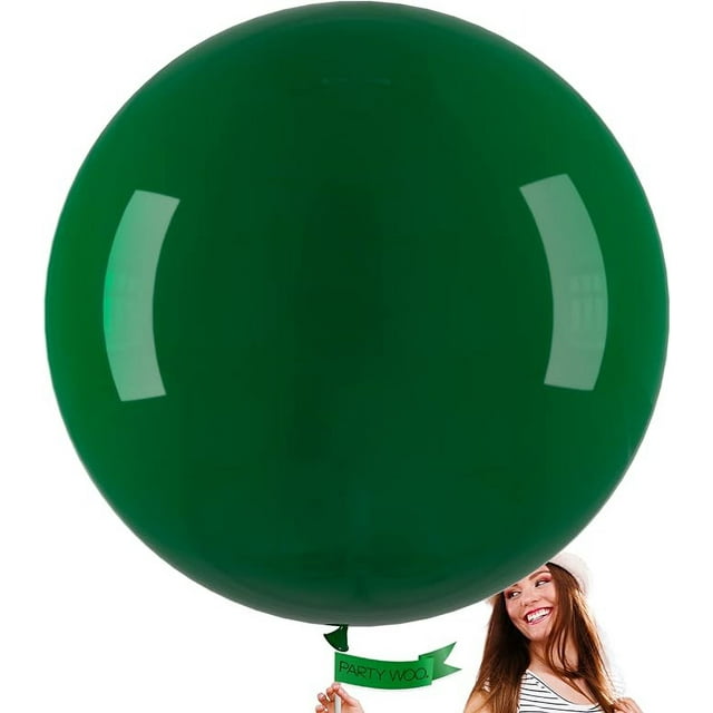 PartyWoo Hunter Green Balloons, 4 pcs 36 Inch Large Dark Green Balloons, Big Deep Green Balloons ...