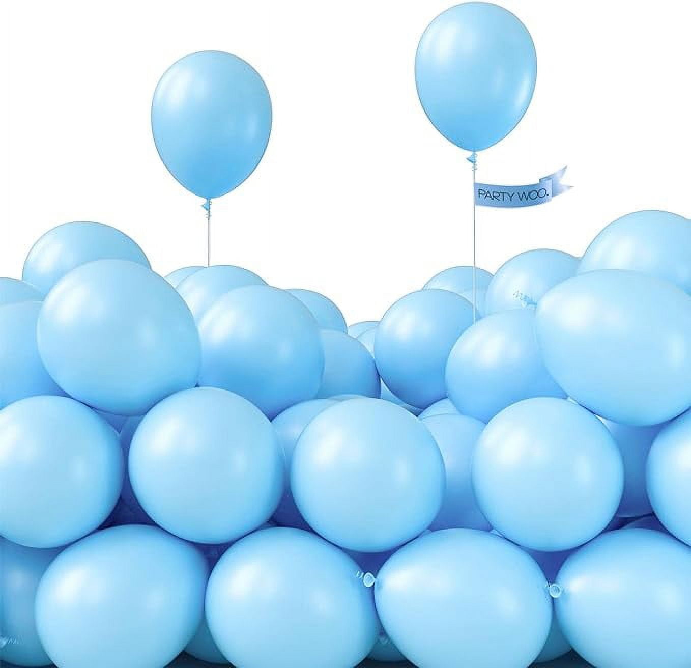 PartyWoo Light Blue Balloons, 120 pcs 5 Inch Matte Blue Balloons, Blue ...