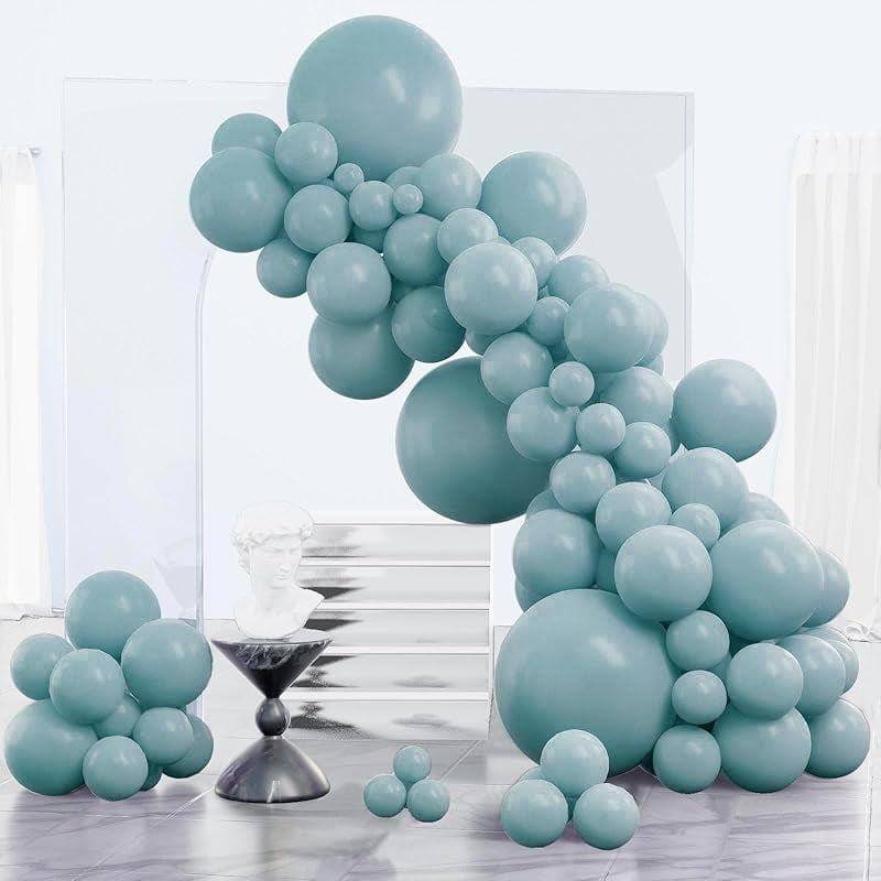 PartyWoo Light Blue Balloons 85 pcs Different Sizes of 18 12 10 5 Inch Baby Pastel Sky Aqua Blue ...
