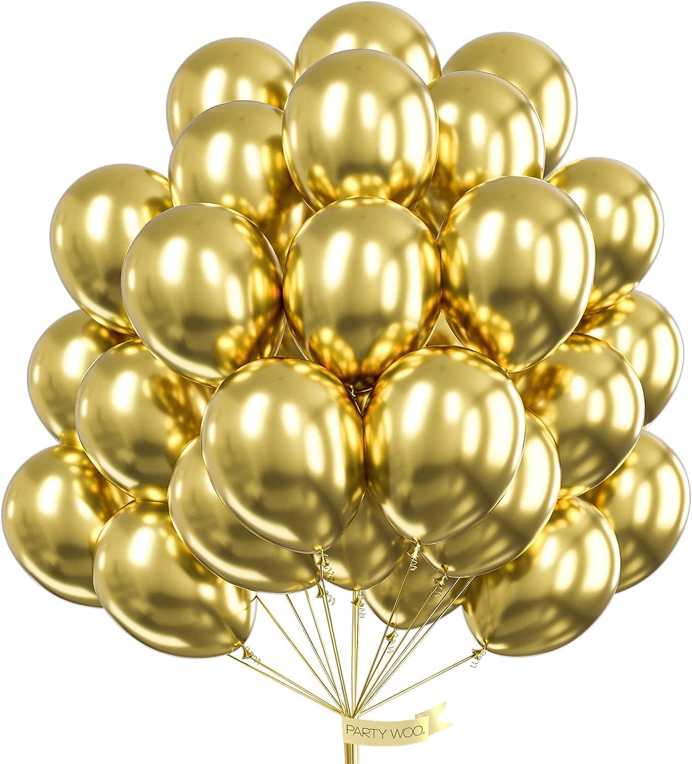 PartyWoo Metallic Gold Balloons, 50 pcs 12 Inch Metallic Gold Balloons ...