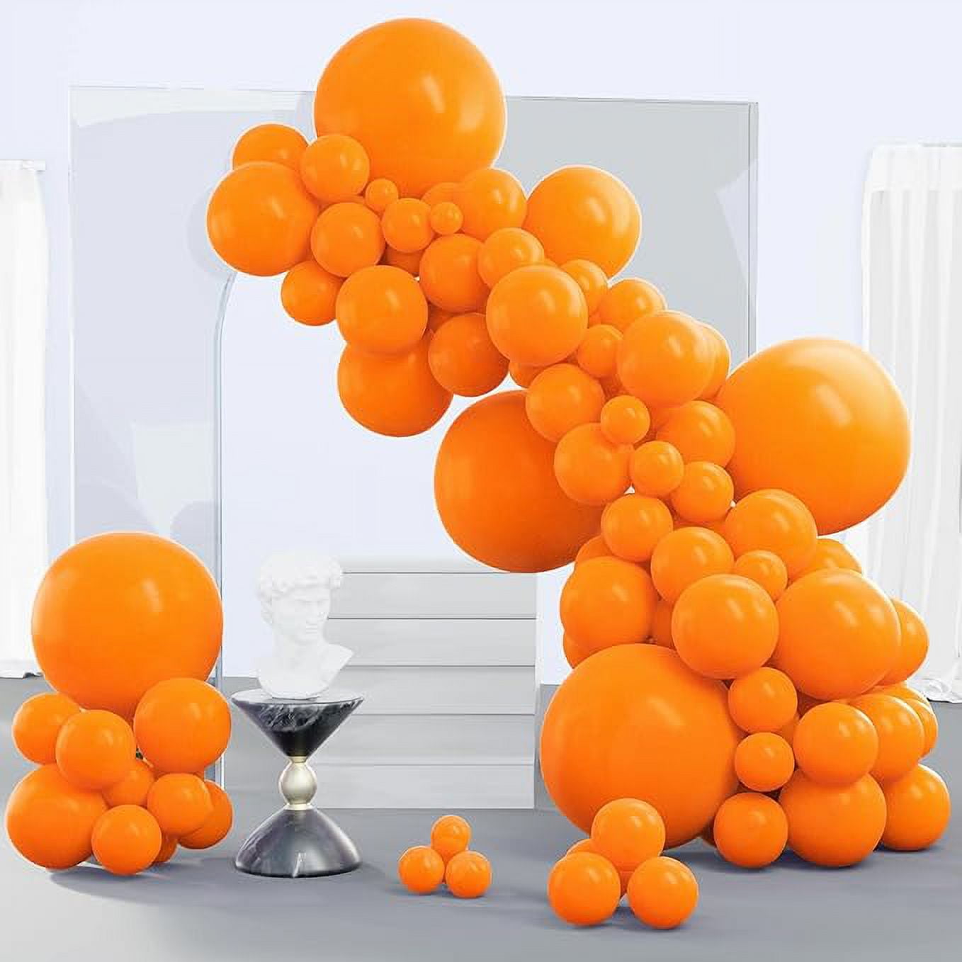 PartyWoo Orange Balloons, 140 pcs Orange Balloons Different Sizes Pack ...
