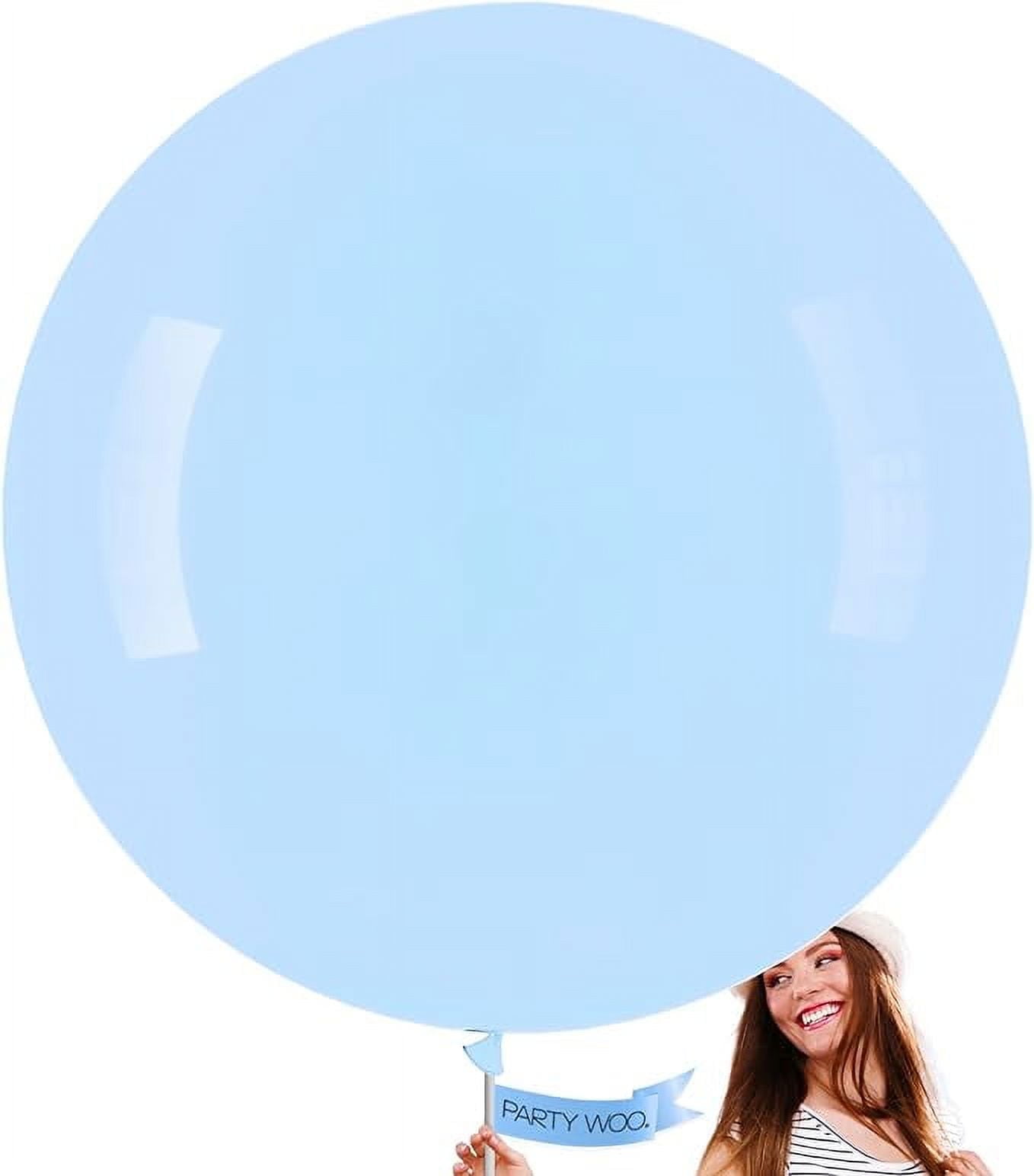 PartyWoo Pastel Blue Balloons, 4 pcs 36 Inch Large Pale Blue Balloons ...