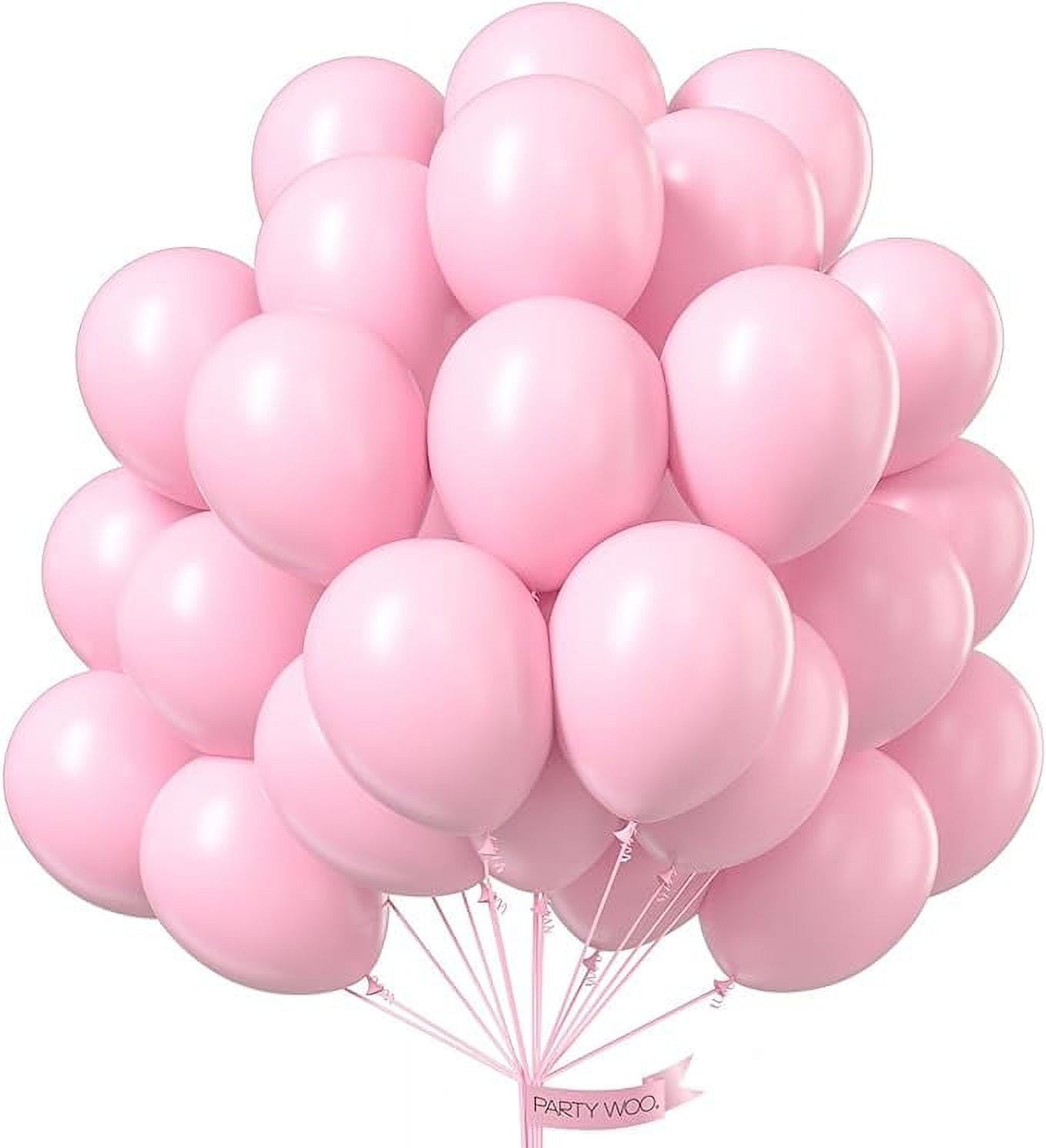 PartyWoo Pastel Pink Balloons, 100 pcs 12 Inch Pink Balloons, Baby Pink ...