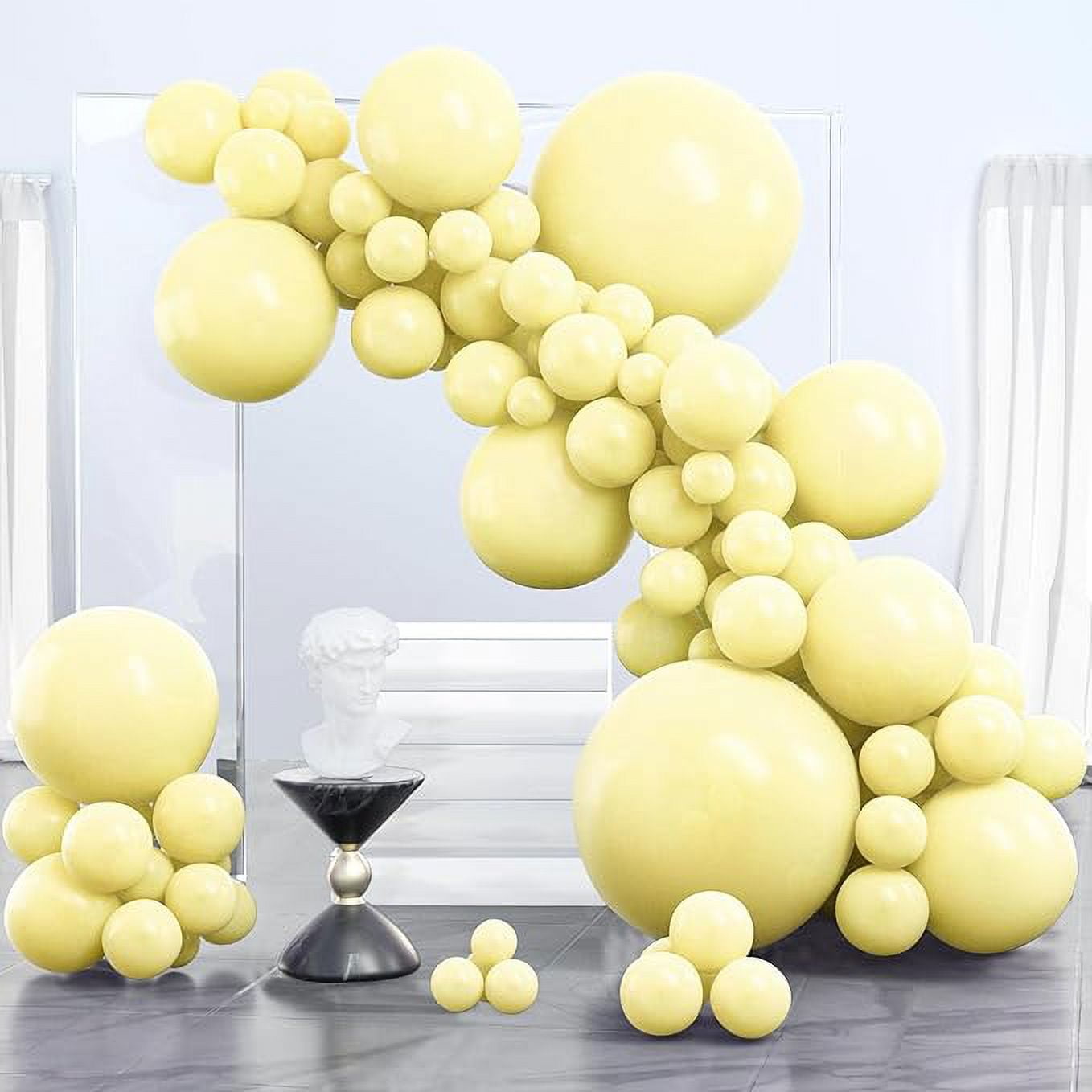PartyWoo Pastel Yellow Balloons, 100 pcs Pale Yellow Balloons Different ...