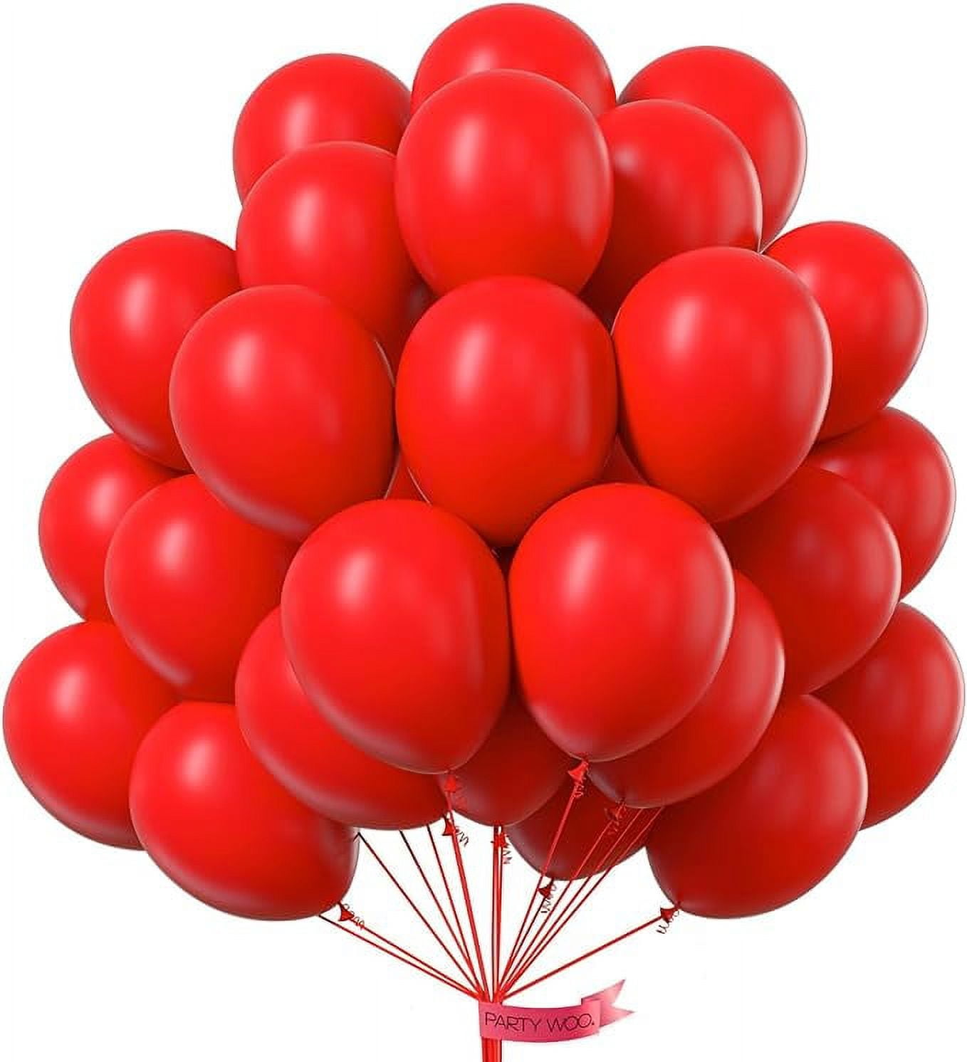 PartyWoo 12 Inch Red Latex Balloons, 100 pcs for Birthday, Wedding ...
