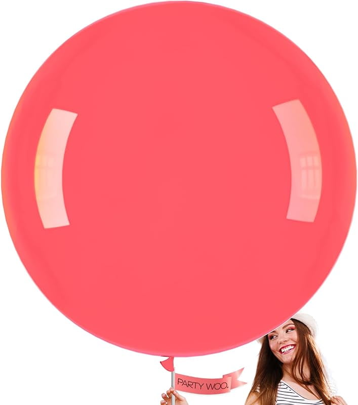 PartyWoo Red Balloons, 4 pcs 36 Inch Large Red Balloons, Big Red Latex ...