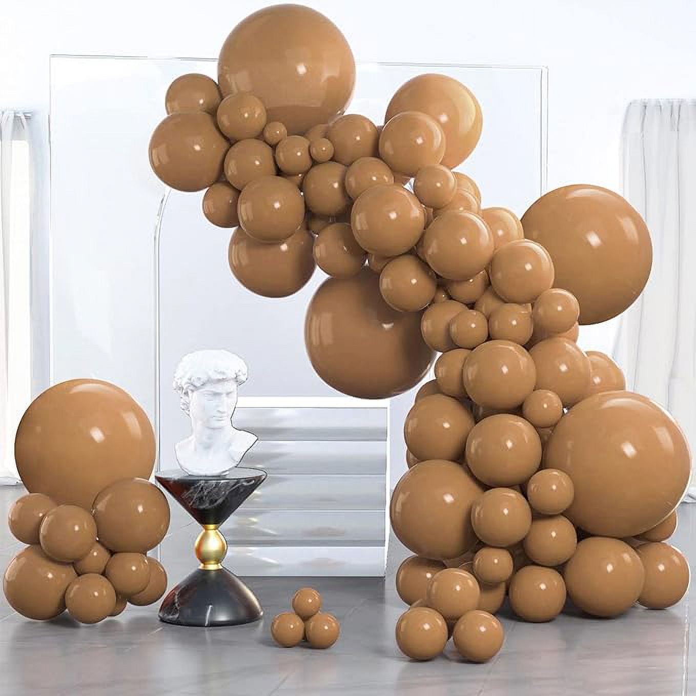PartyWoo Retro Brown Balloons, 140 PCS Latex Balloons for Garland Kit ...