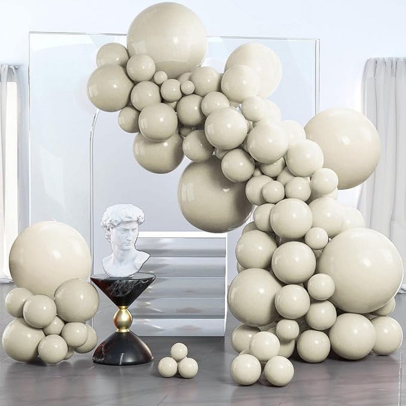 PartyWoo Retro White Balloons, 140 pcs White Sand Balloons Different ...