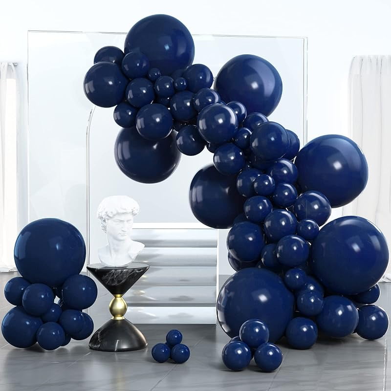 PartyWoo Royal Blue Balloons 100 pcs Different Sizes of 18 12 10 5 Inch Dark Blue Matte Balloon ...
