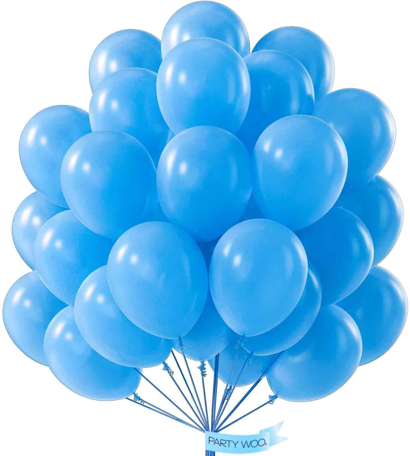 PartyWoo Sky Blue Balloons 50 pcs 12 Inch Pearl Light Blue Balloons for Graduation Gender Reveal ...