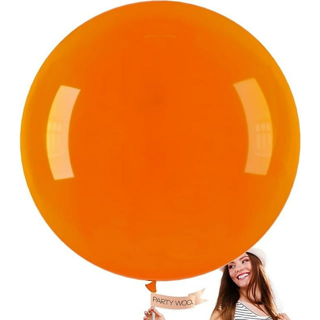 PartyWoo Tangerine Orange Balloons, 4 pcs 36 Inch Large Dark Orange ...