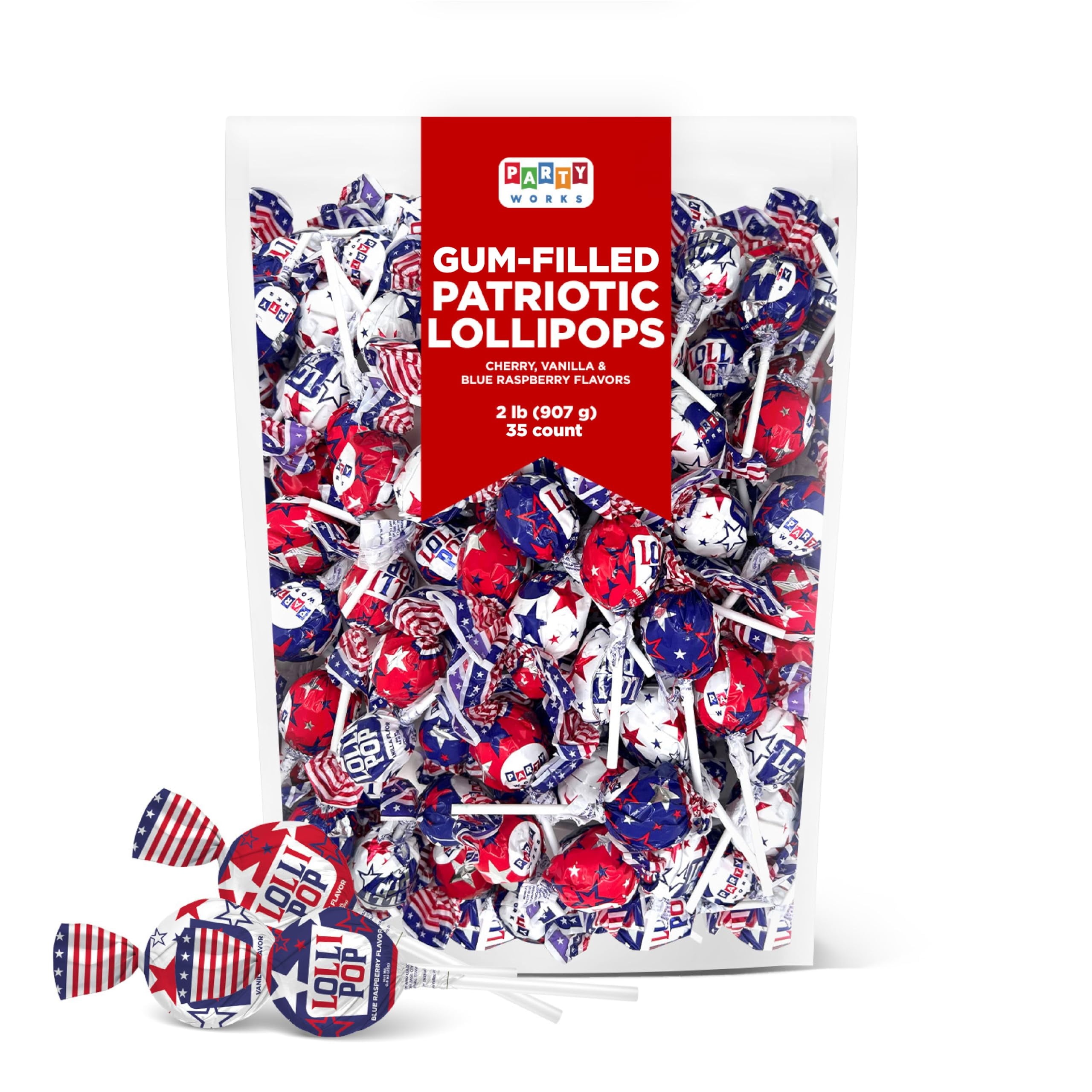 PartyWorks Patriotic Candy - YYF14 2 Pound Bulk Pack (35 Count) - 4th ...