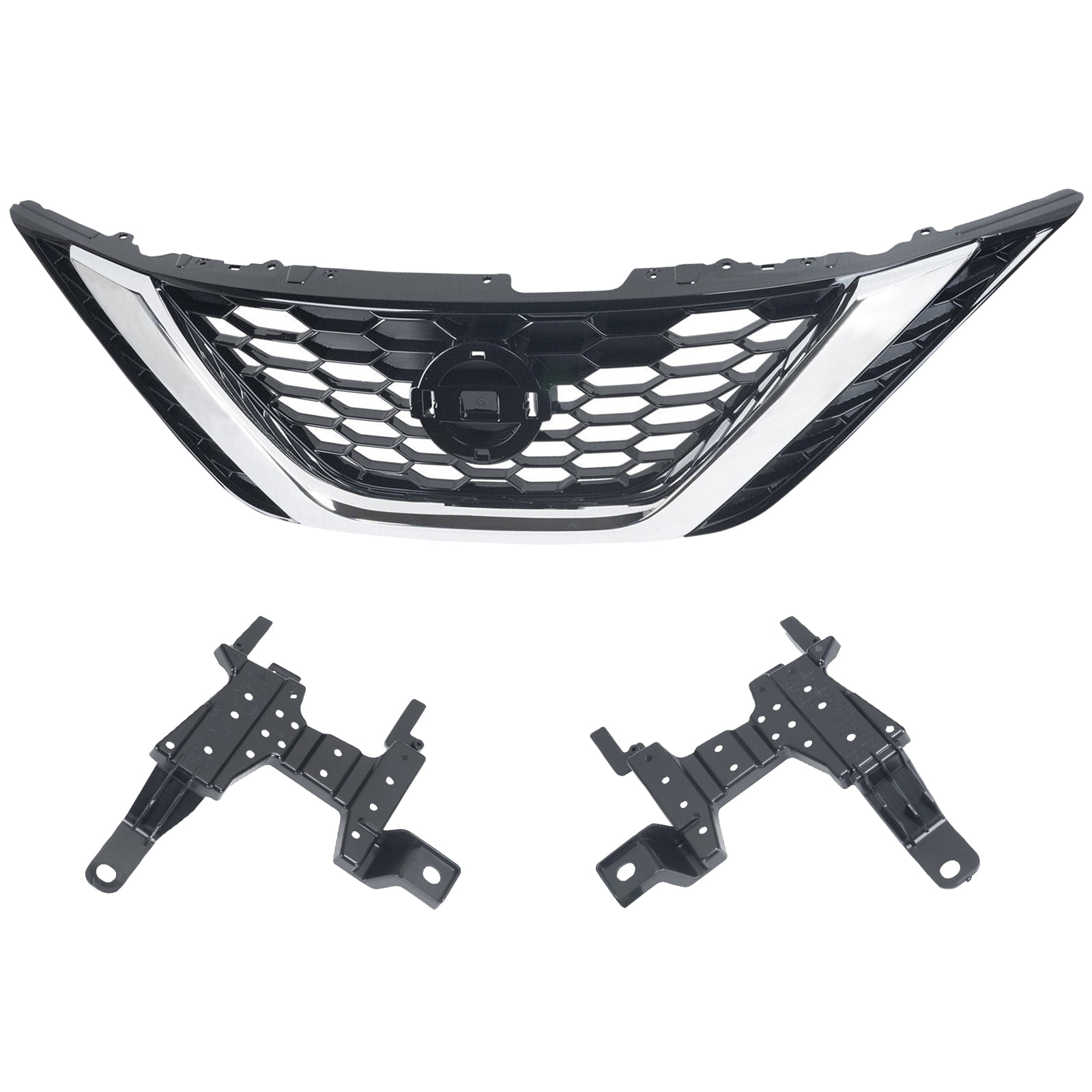 Partzer Bumper Upper Grille Grill Assembly Front for 2016-2019 Nissan ...