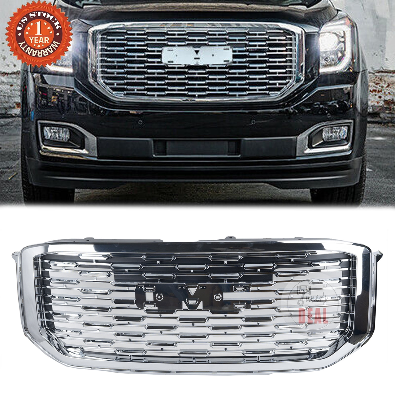 Partzer Front Bumper Grille Grill Compatible with 2015-2020 GMC Yukon ...