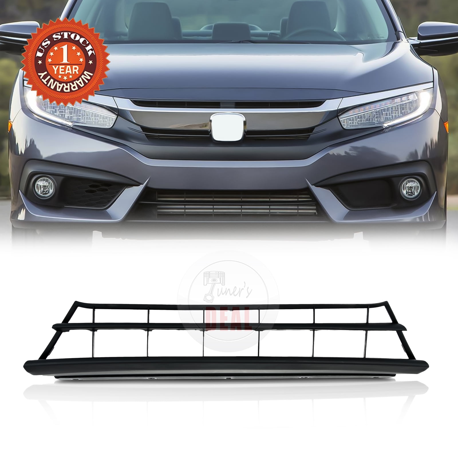 Partzer Front Bumper Lower Grille Fits for 2016 2017 2018 Honda Civic ...