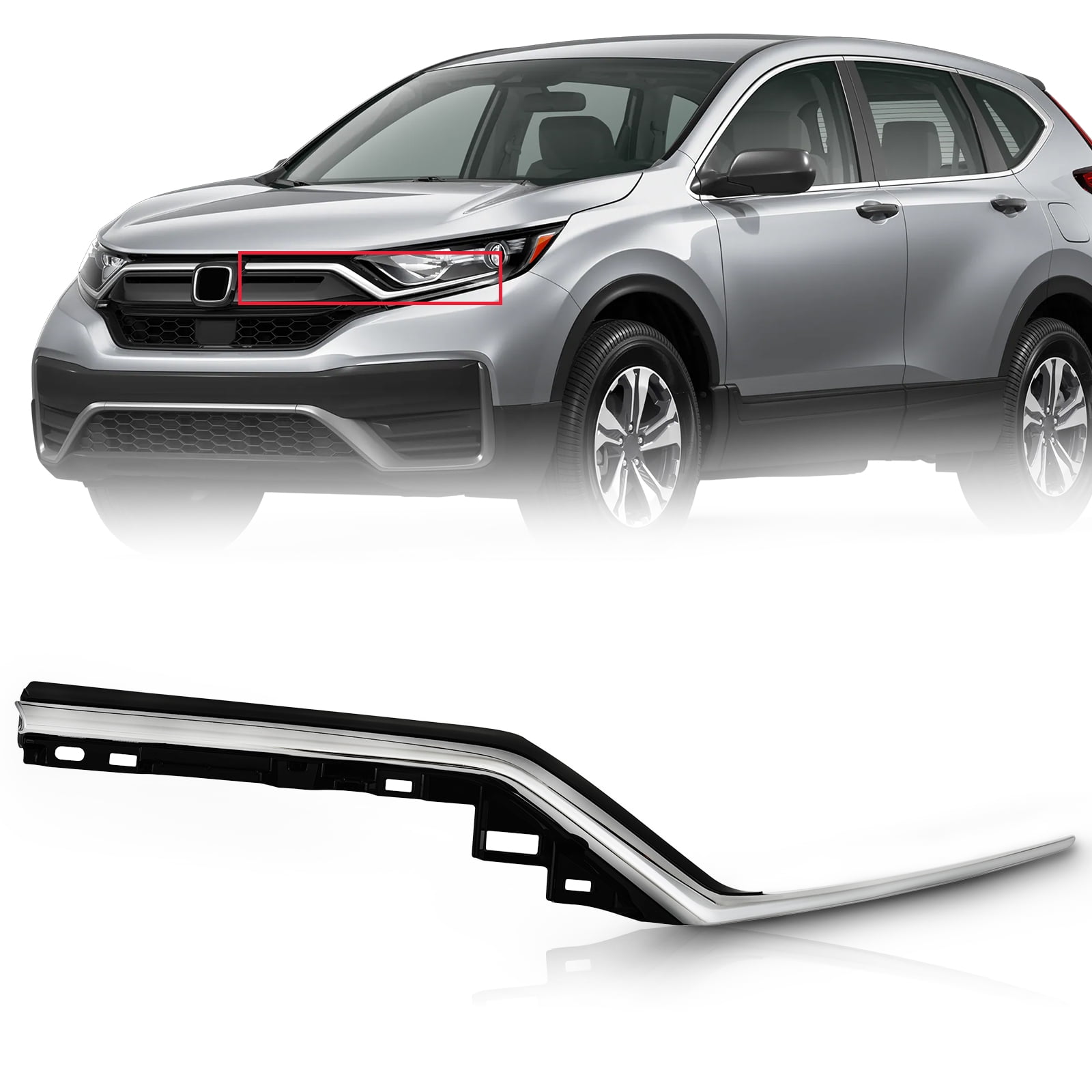 Partzer Front Bumper Upper Grille Molding Trim Left Side Fit for 2020 ...