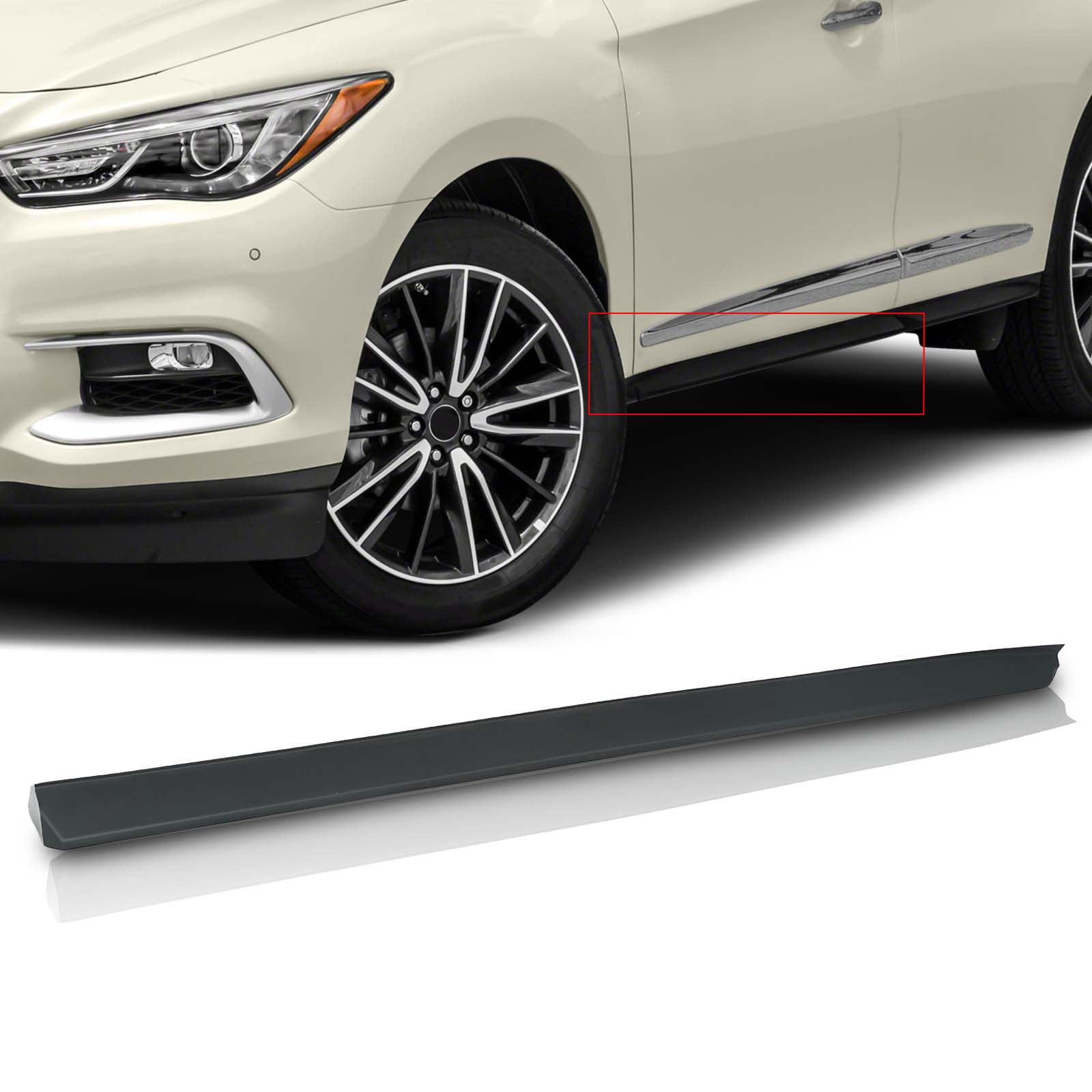 Partzer Front Door Side Molding Trim Lower Fits for 2016-2020 Infiniti ...