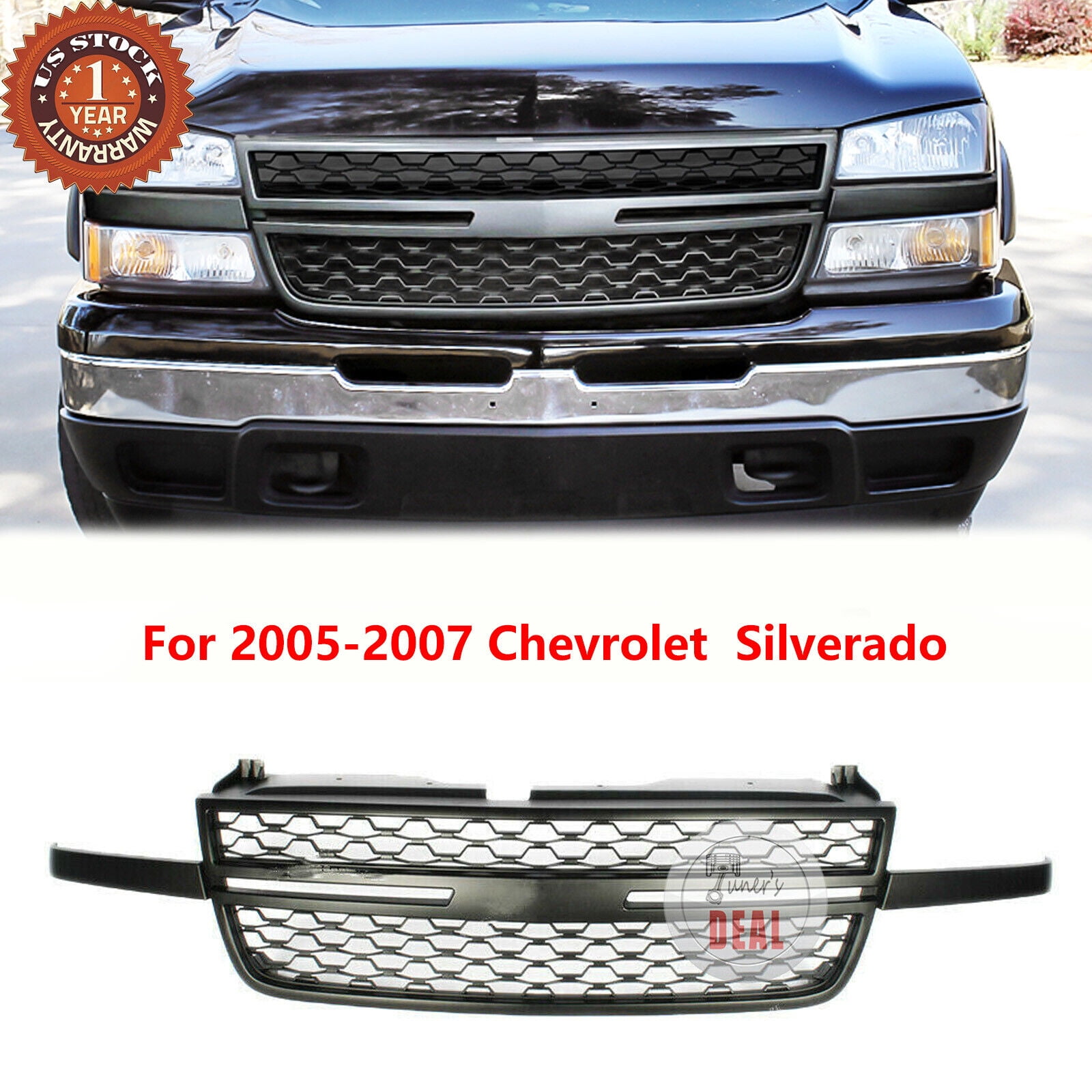Partzer Front Grille Assembly Upper Grille Replacement Fits 2005-2007 ...