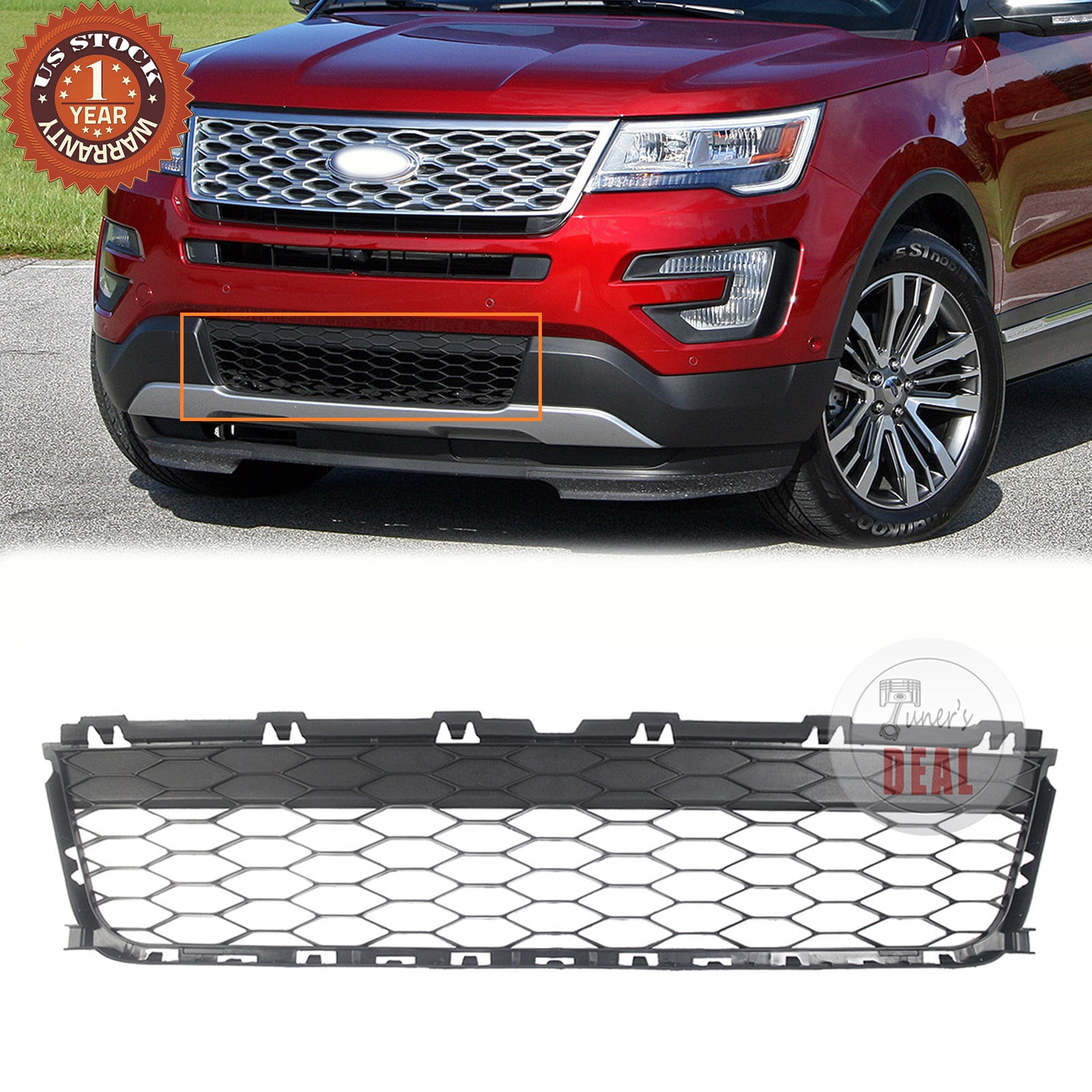 Partzer Front Lower Bumper Grille Mesh FB5Z17K945AA Compatible with ...