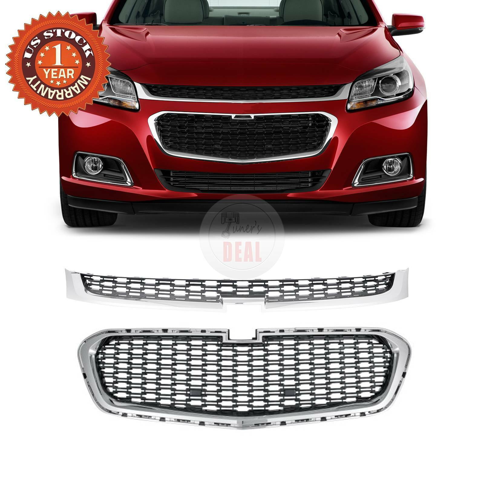 Chevy LS Cover Partzer Front Upper & Center Grille for 2014-2015 Malibu ...