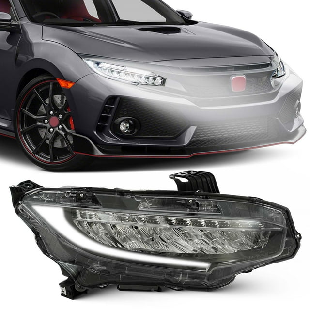 Partzer Headlight Assembly Fit for Honda Civic 2016 2017 2018 2019 LED ...