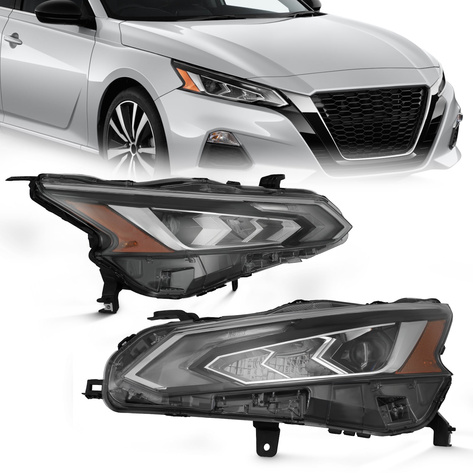 Partzer LED Headlights Lamp Assembly Pair Fits for 2019 2020 2021 ...